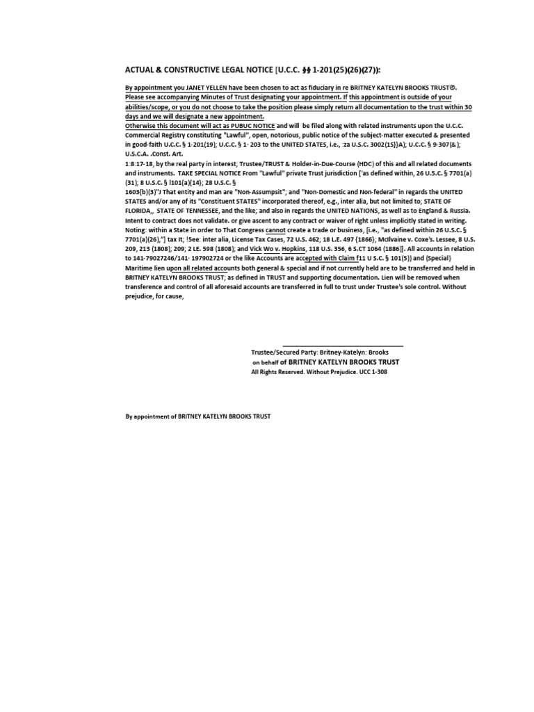 Fiduciary Yellen 56 Form Verbage | PDF | Trust Law | Civil Law (Legal ...