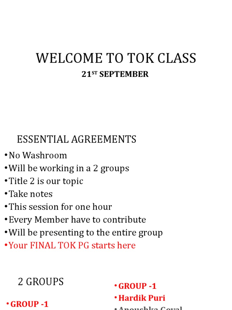 Wed TOK Class | PDF