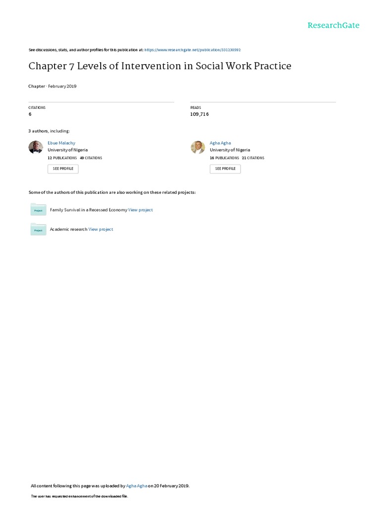 Chapter7 LevelsofInterventioninSocialWorkPractice | PDF | Social Work ...