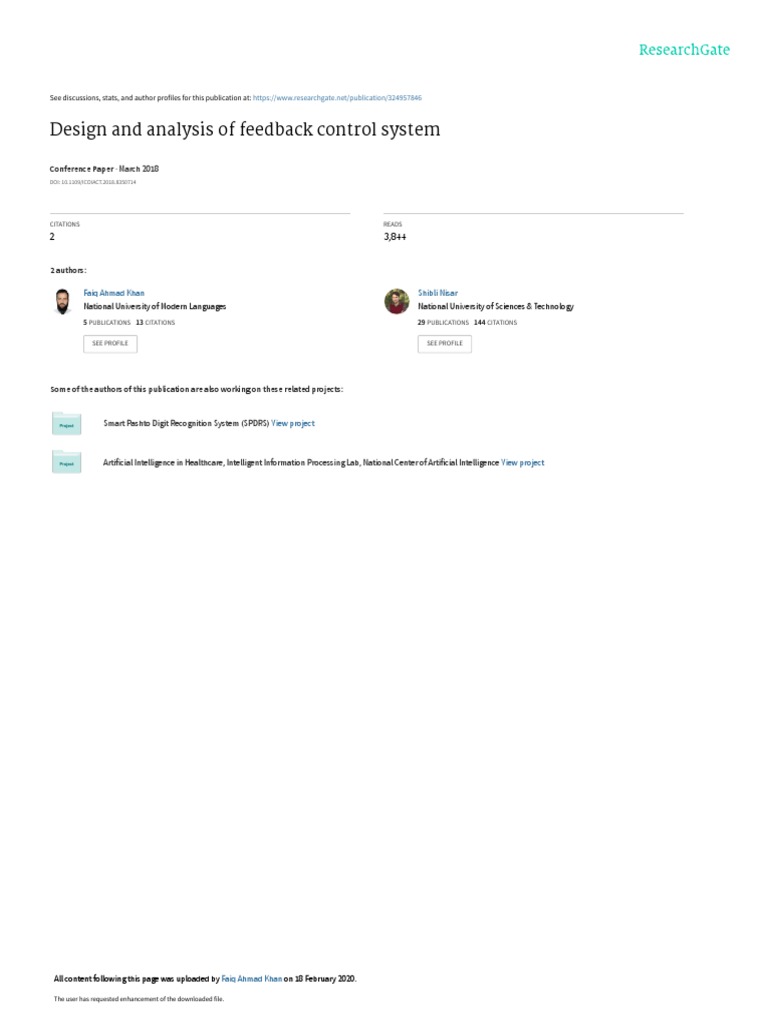 Feedback Control System Analysis | PDF