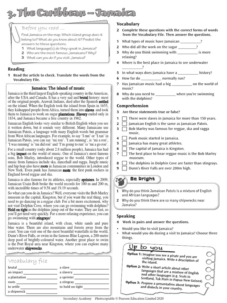 Secondary_Academy_Culture_Cards_the_Caribbean_worksheet | PDF | Jamaica ...