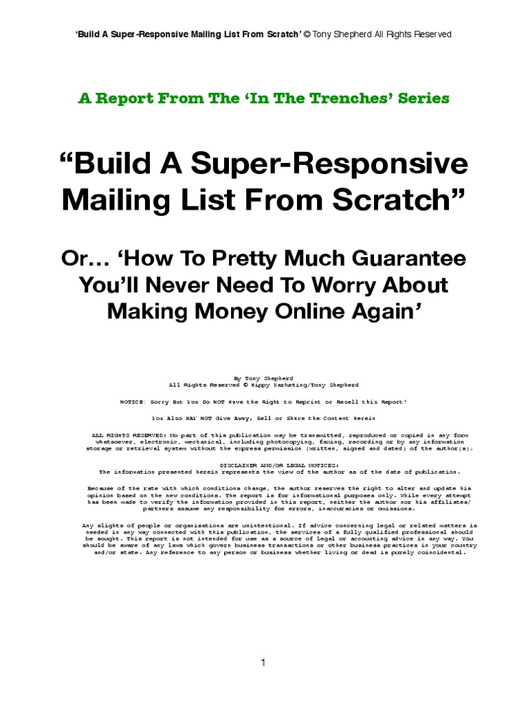 Building A Super Responsive Mailing List From Scratch | PDF | Communication