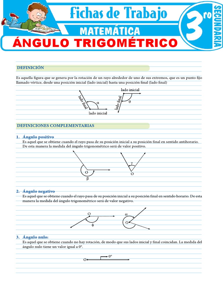 Definiciones y conceptos básicos de los ángulos trigonométricos | PDF ...