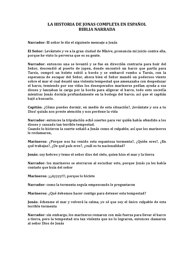 La Historia de Jonas Completa en Español | PDF | Jonás