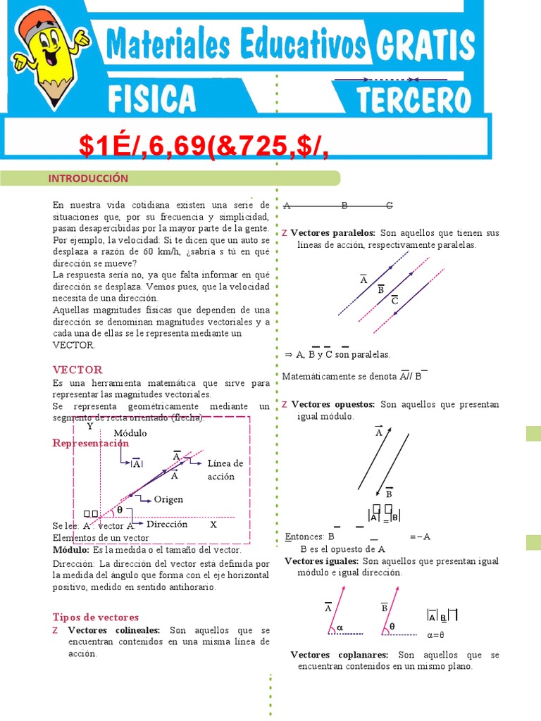 Vectores Parte I | PDF | Vector Euclidiano | Velocidad