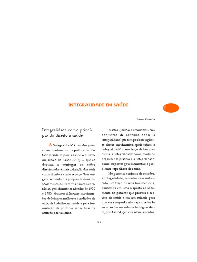 Integralidade - em - Saude Roseni Pinheiro | PDF | Cidadania | Saúde pública