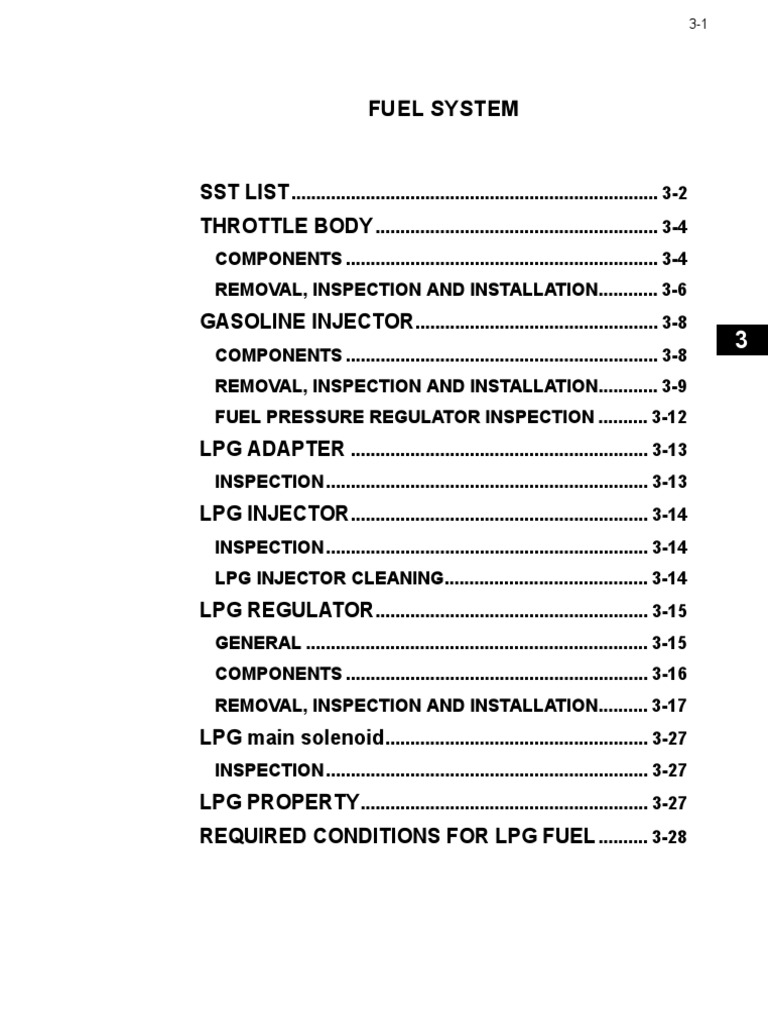 Sect 3 Fuel System 1fs Engine Ce303 | PDF | Fuel Injection | Valve