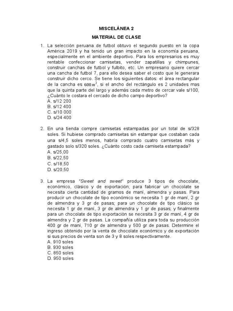 Miscelánea 2 | PDF | Función (Matemáticas) | Ecuaciones