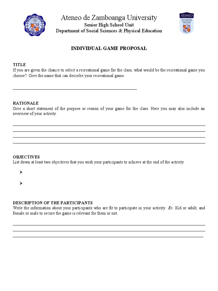 Individual Game Proposal | PDF