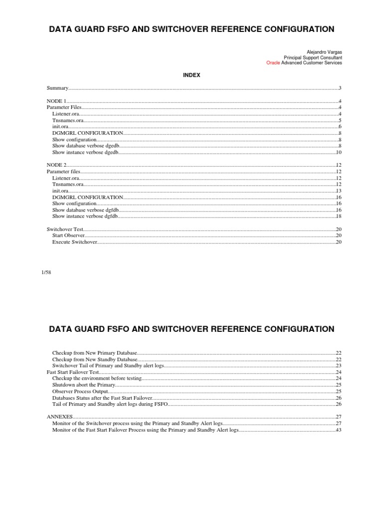 DATA GUARD FSFO Reference Configuration | PDF | Information Technology ...