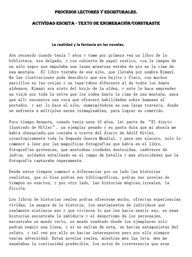 Texto Comparacion - Contraste | PDF | Novelas