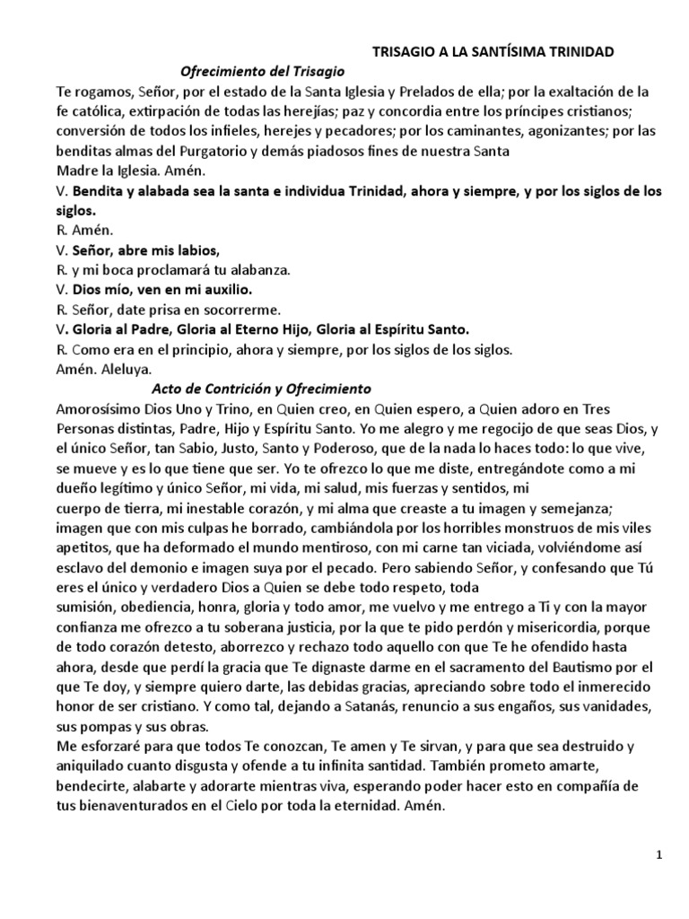 Trisagio A La Santísima Trinidad | PDF | orador del Señor | espíritu Santo