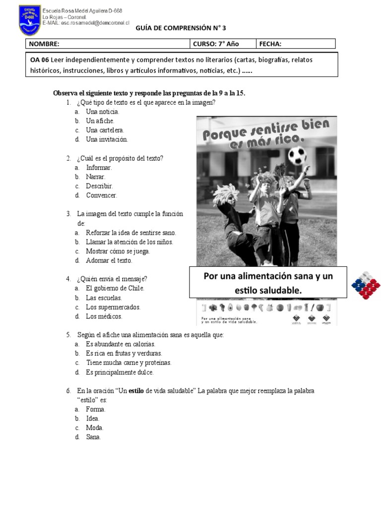 Comprensión de Textos No Literarios | PDF