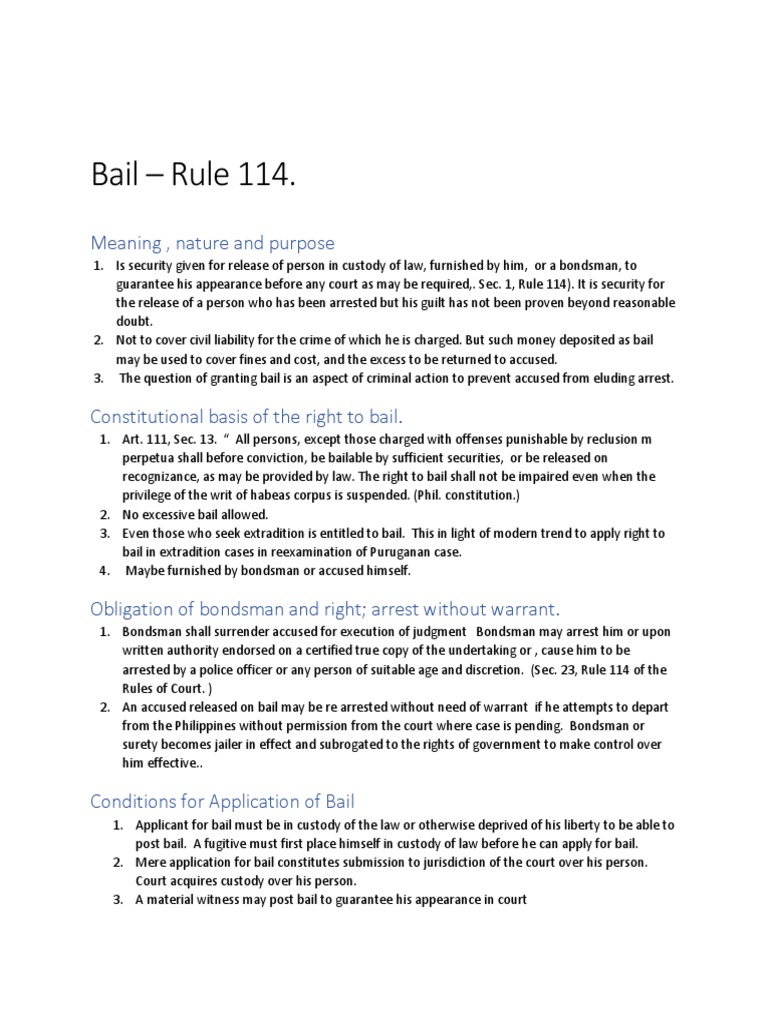 Bail | PDF | Bail | Arrest