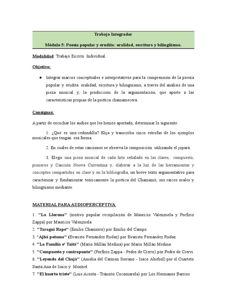 Trabajo Integrador Módulo 5 | PDF | Estudios de idiomas extranjeros