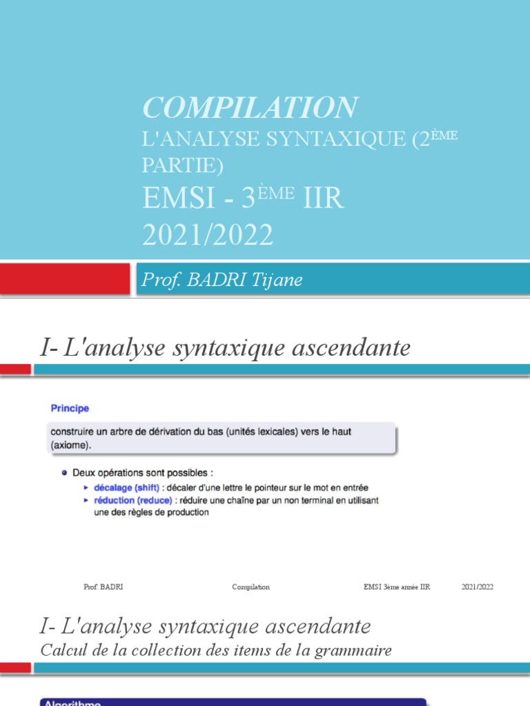 4 - Analyse Syntaxique - SLR | PDF