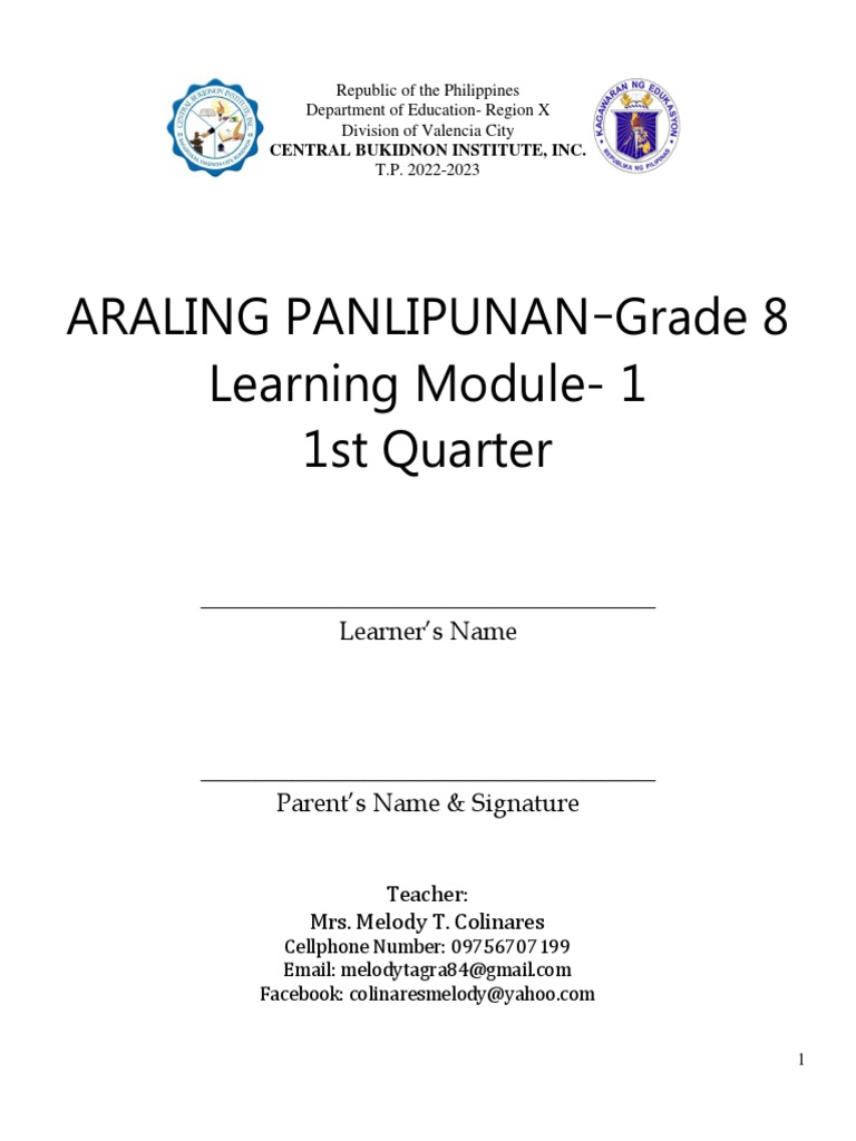 Ap8 Q1M1 | PDF