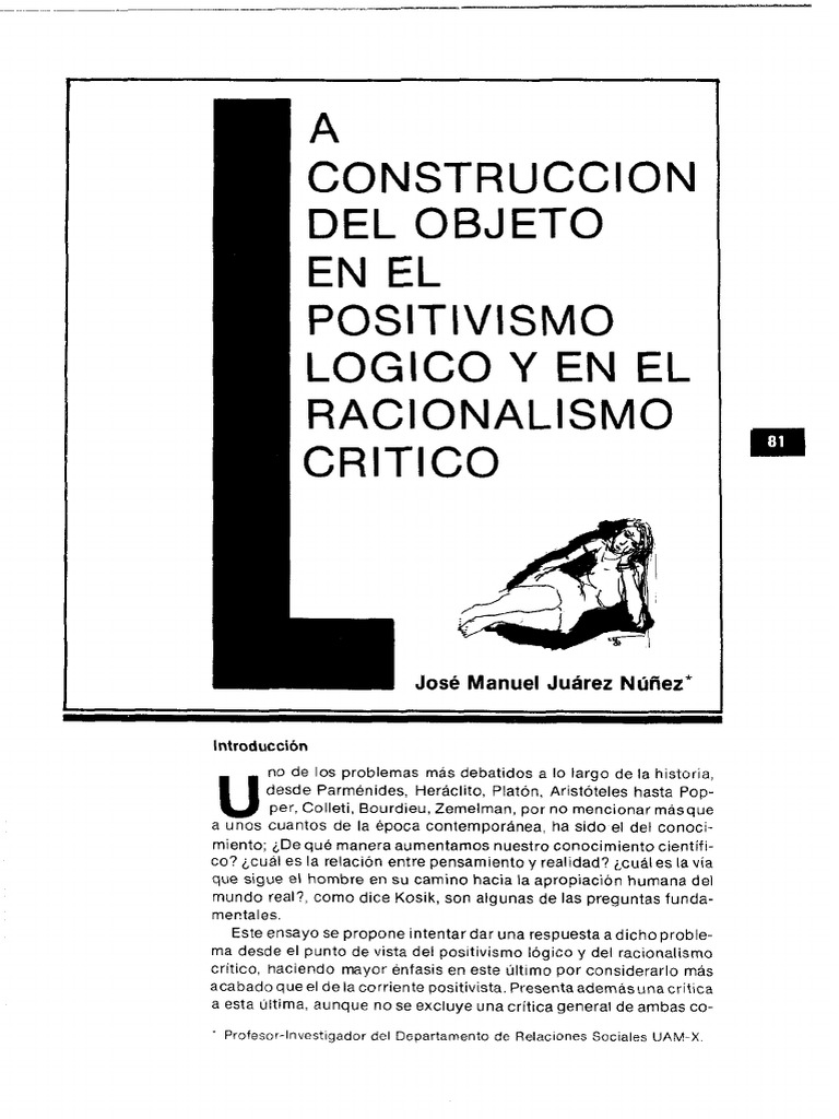 La Construcción Del Objeto en El Positivismo Lógico y en El ...