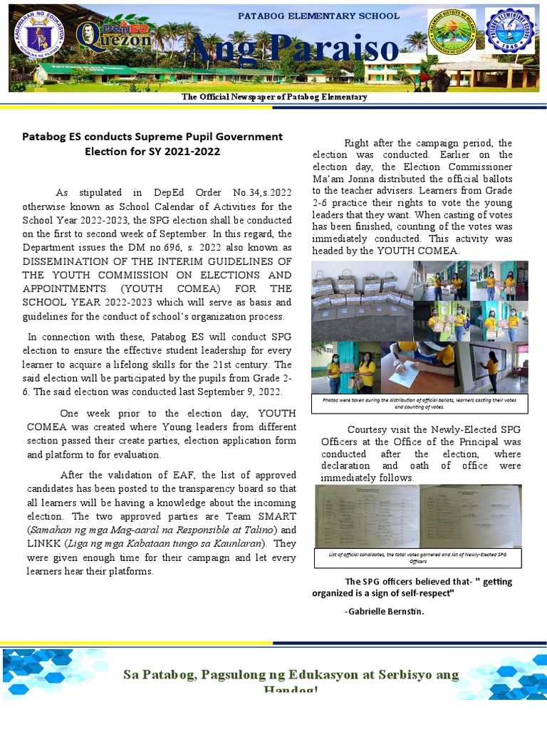 Patabog ES SPG Election Results 2022-2023 | PDF | Government | Elections