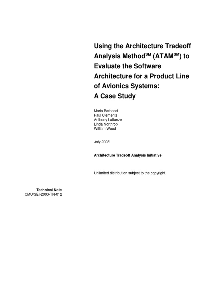 SEI ATAM Example | PDF | Software Architecture | Scenario Planning
