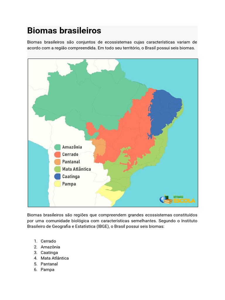 Biomas Brasileiros | PDF | Florestas | Floresta Amazônica