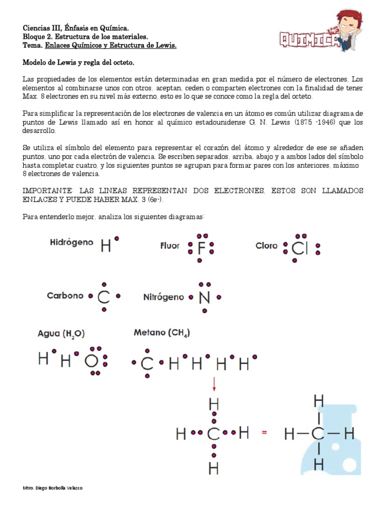 Leccion 4 Enlace Quimico Estructura De Lewis Pdf Enlace Químico