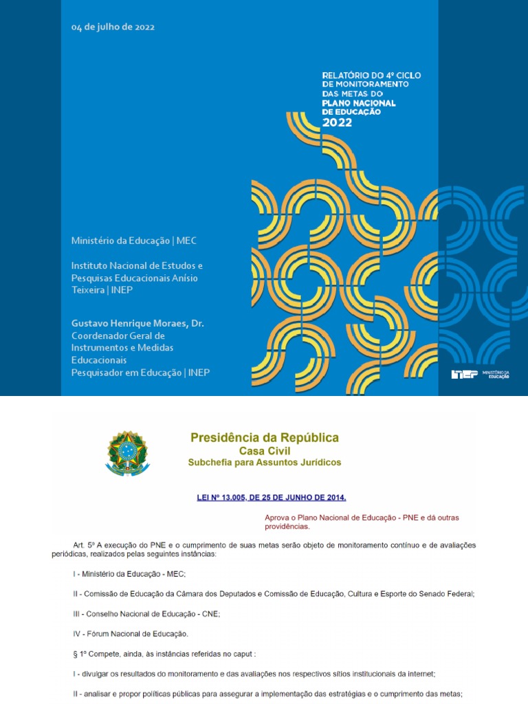 Monitoramento Metas Pne | PDF | Estágios educacionais