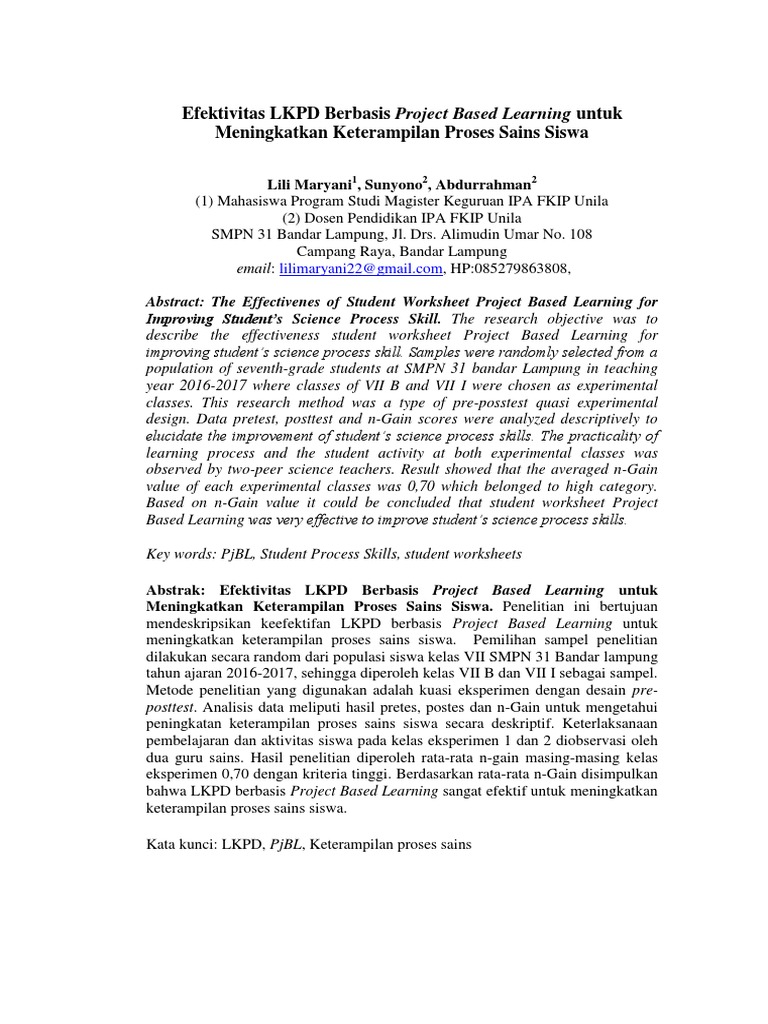 LKPD Berbasis PJBL | PDF | Educational Technology | Science