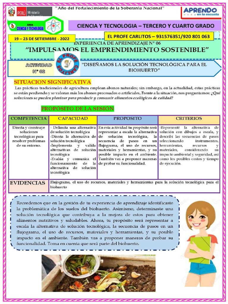 Experiencia de Aprendizaje 06 - Actividad #02 - 3ero y 4to - Ciencia y Tecnologia - 00001 | PDF