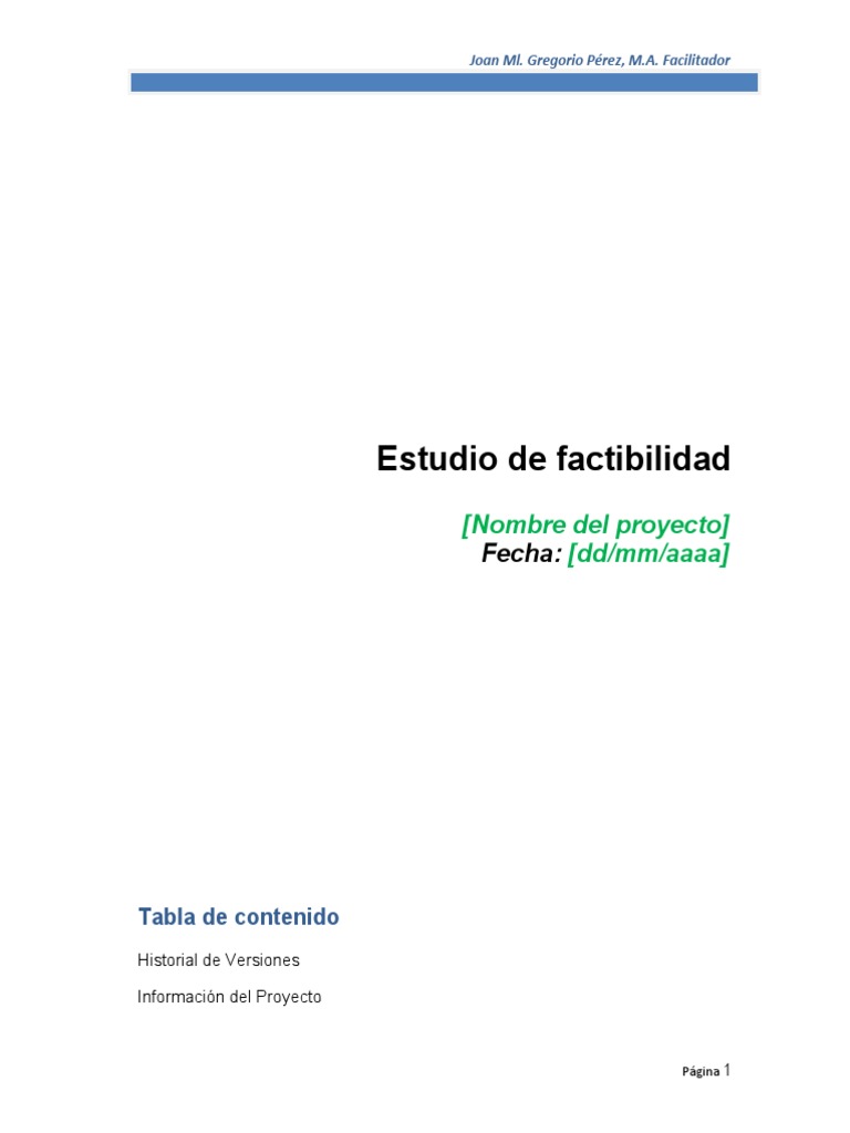 Modelo de Estudio de Factibilidad de Un Proyecto | PDF | Marketing | Software
