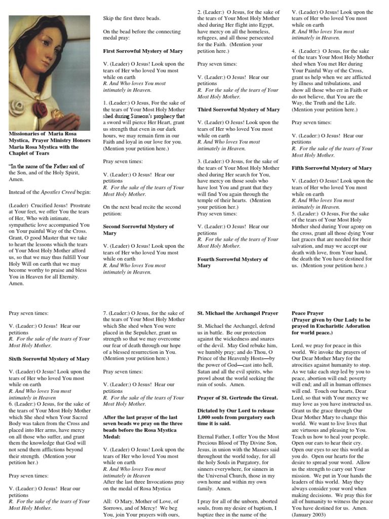 Chaplet of Tears-New | PDF | Mary, Mother Of Jesus | Rosary