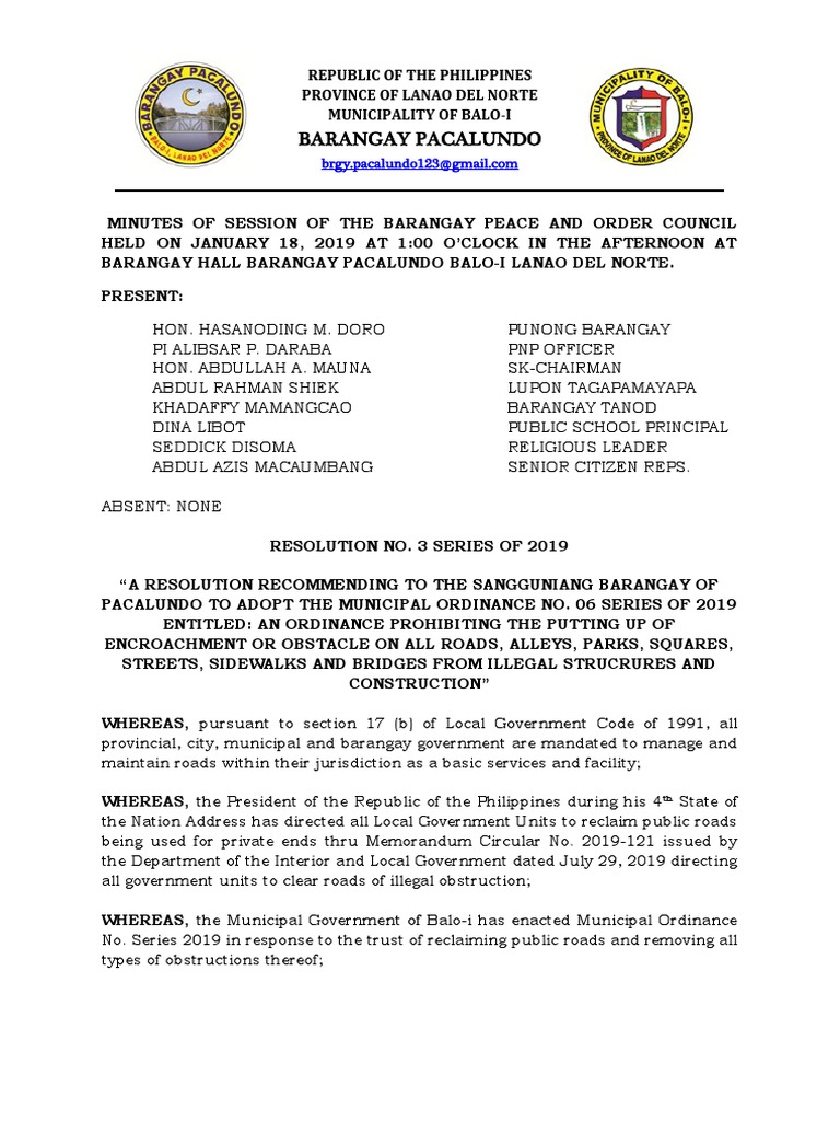 Bpoc Resolution 1 | PDF | Public Law | Government