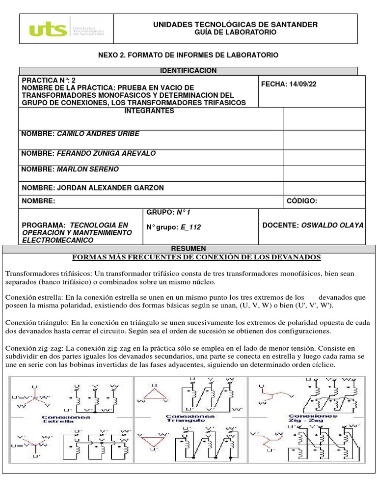 Informe #2 Lab Maquinas | PDF | Transformador | Inductor
