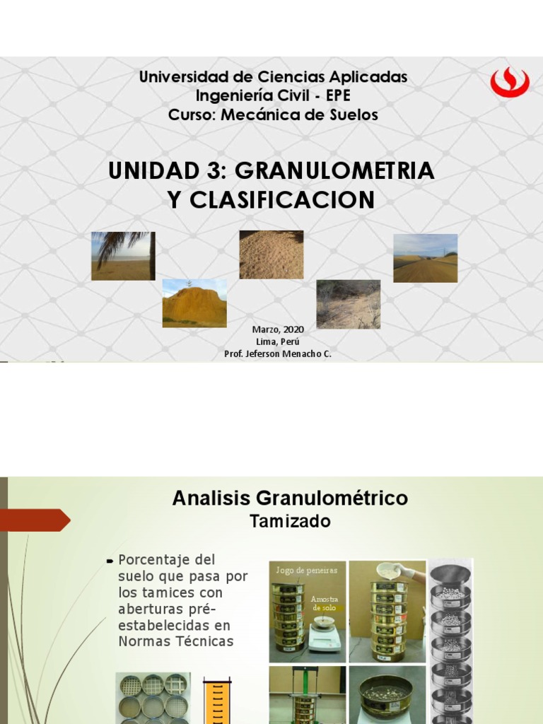 UNIDAD 3 - Clasificacion de Suelos | PDF | Ingeniería geotécnica | Ingeniero civil