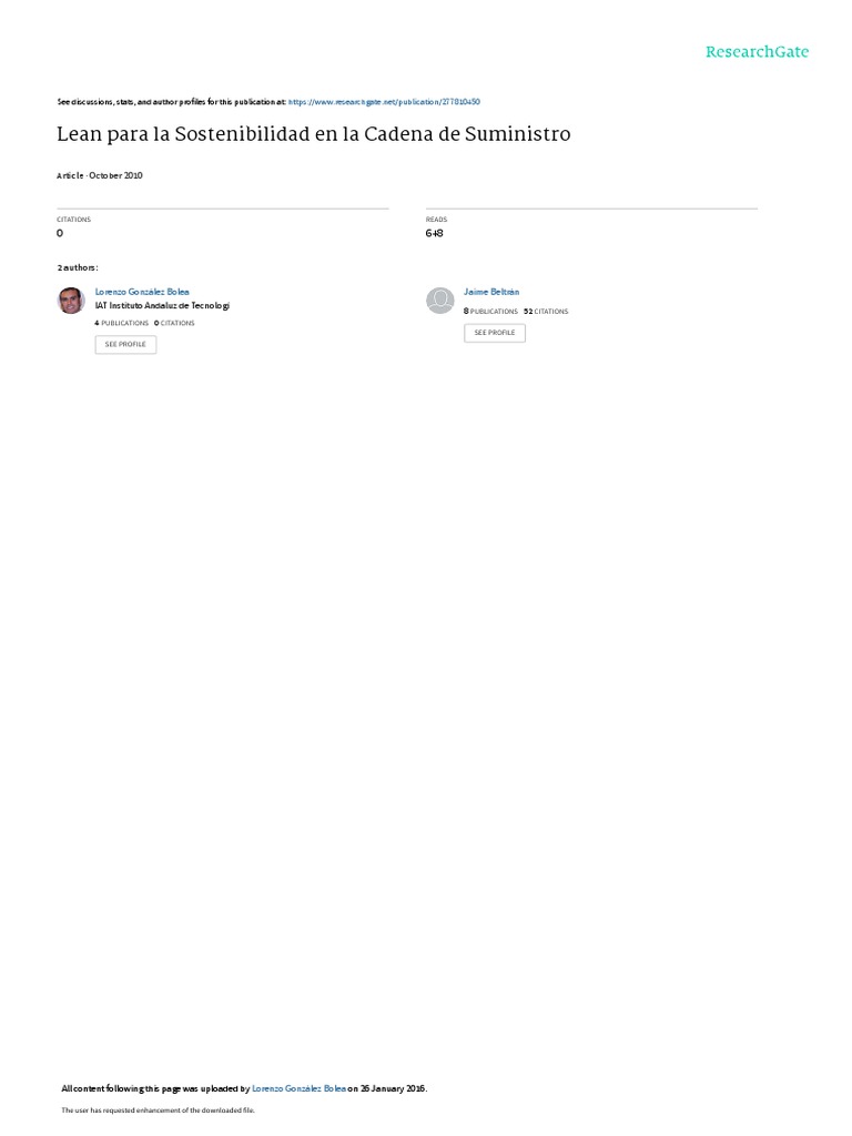 Lean para La Sostenibilidad en La Cadena de Sumini | PDF | Logística | Entorno natural