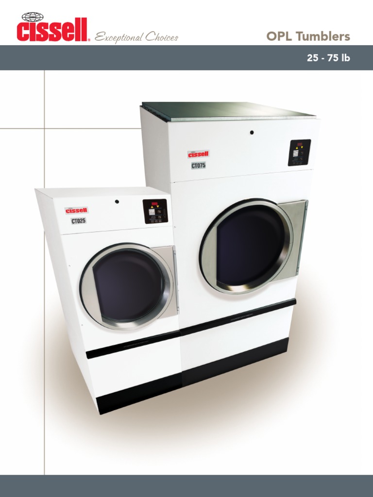 Cissell CT 025 030 035 055 075 Specifications | PDF | Clothes Dryer ...