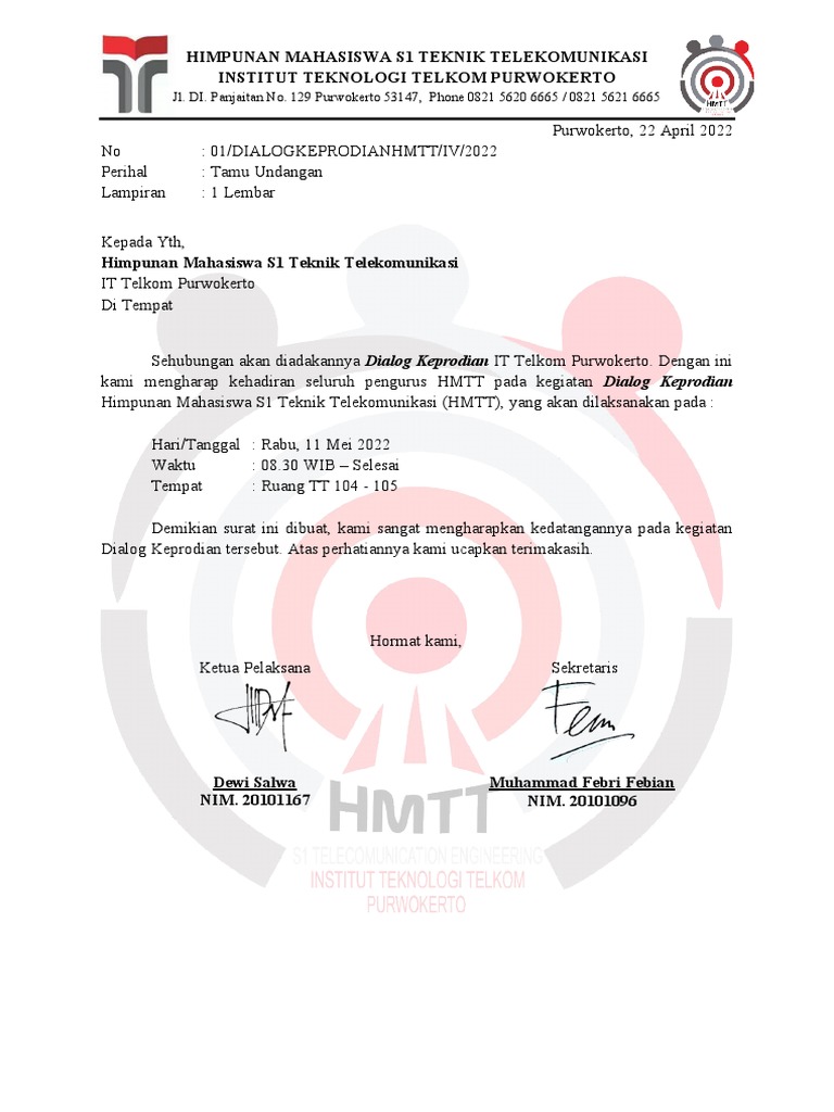 Surat Undangan Hima | PDF