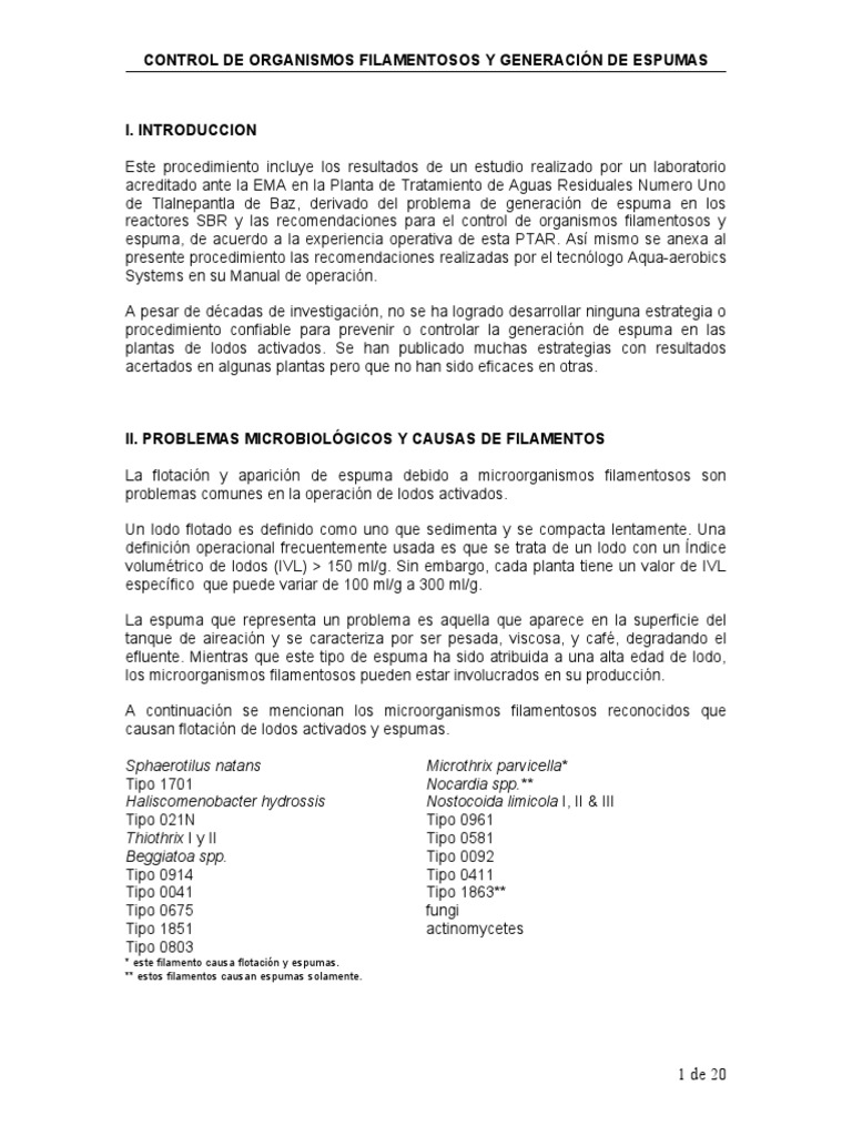 Procedimiento de Control de Filamentosos Revision Final Maps | PDF | Biología Celular) | Tinción