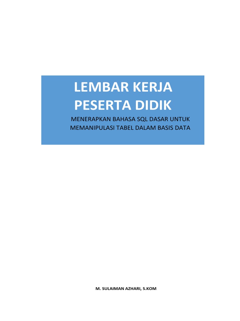 SQL Dasar: Manipulasi Tabel DDL | PDF | Komputer