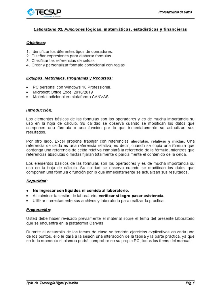 Lab03 - Choque Quispe Ydalmi Sofia | PDF | Microsoft Excel | Hoja de cálculo