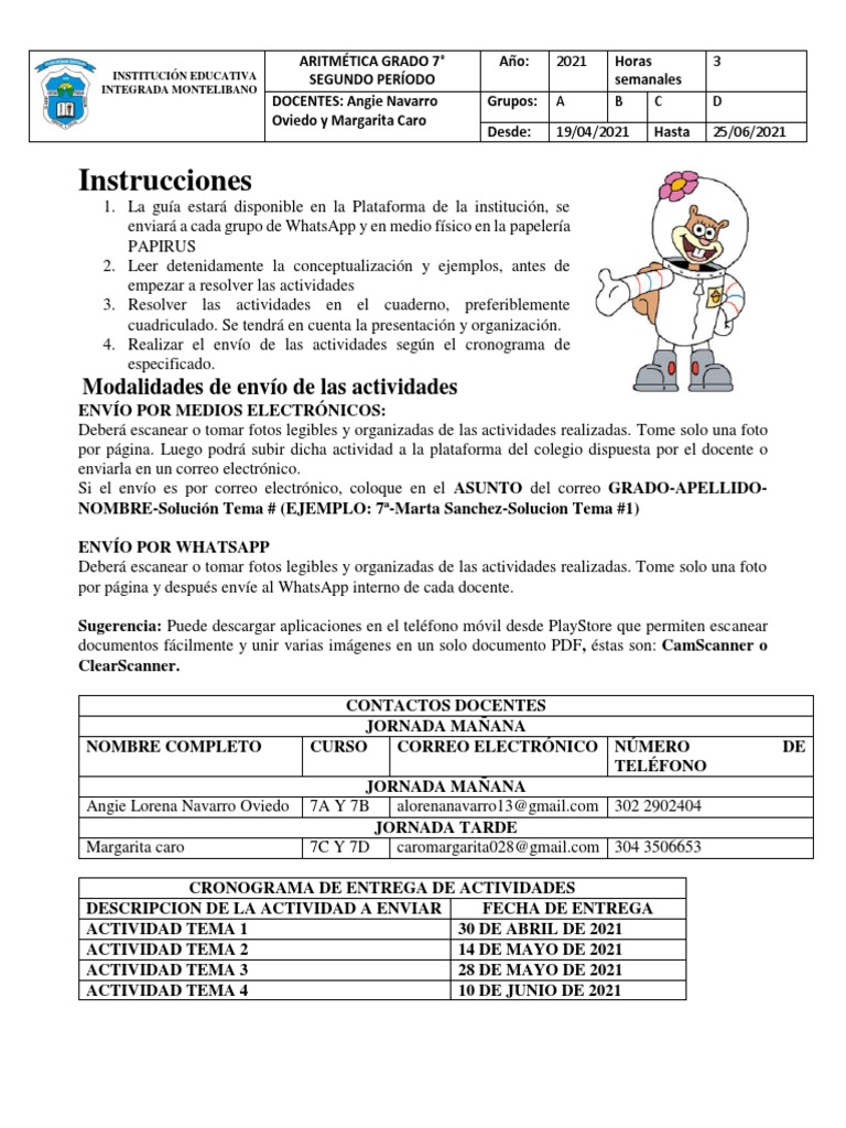 Guia Aritmetica Septimo Segundo Periodo | Descargar gratis PDF ...