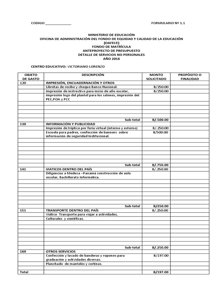 Anteproyecto de Presupuesto 2015 | PDF