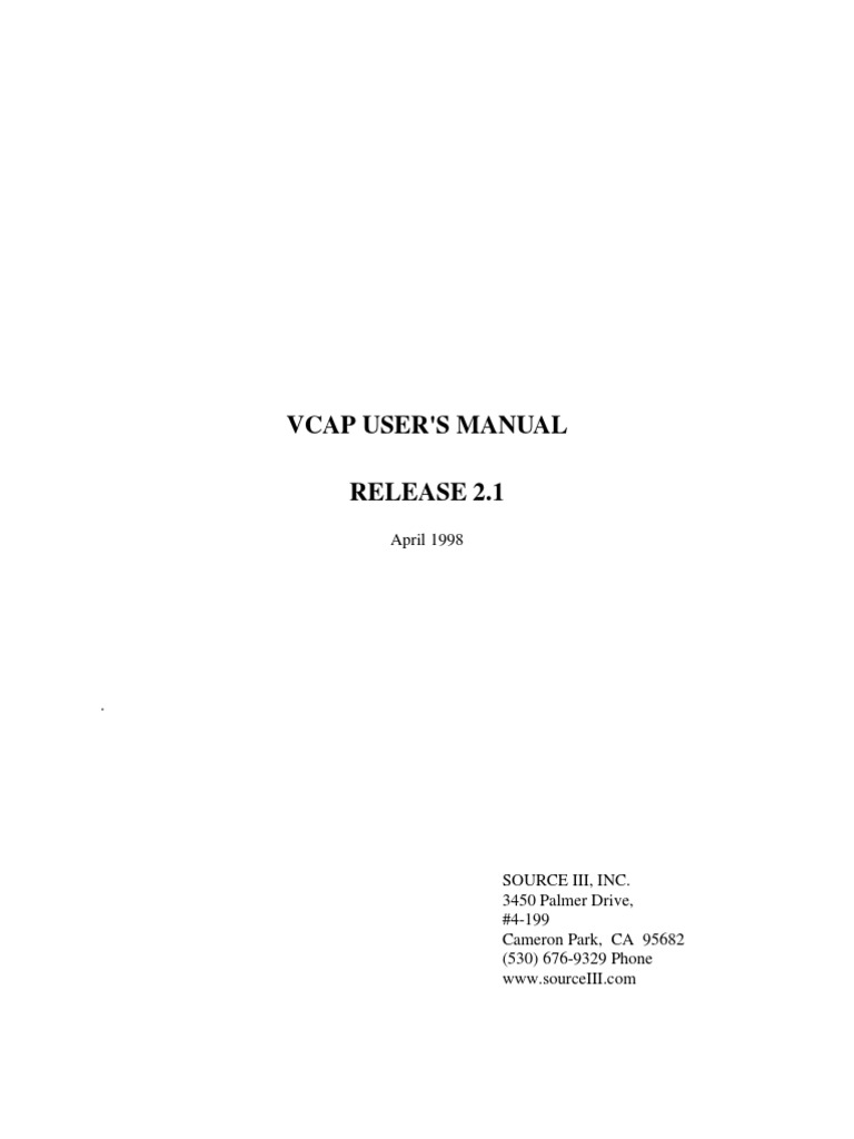 Vcap Man | PDF | File Format | Computer File