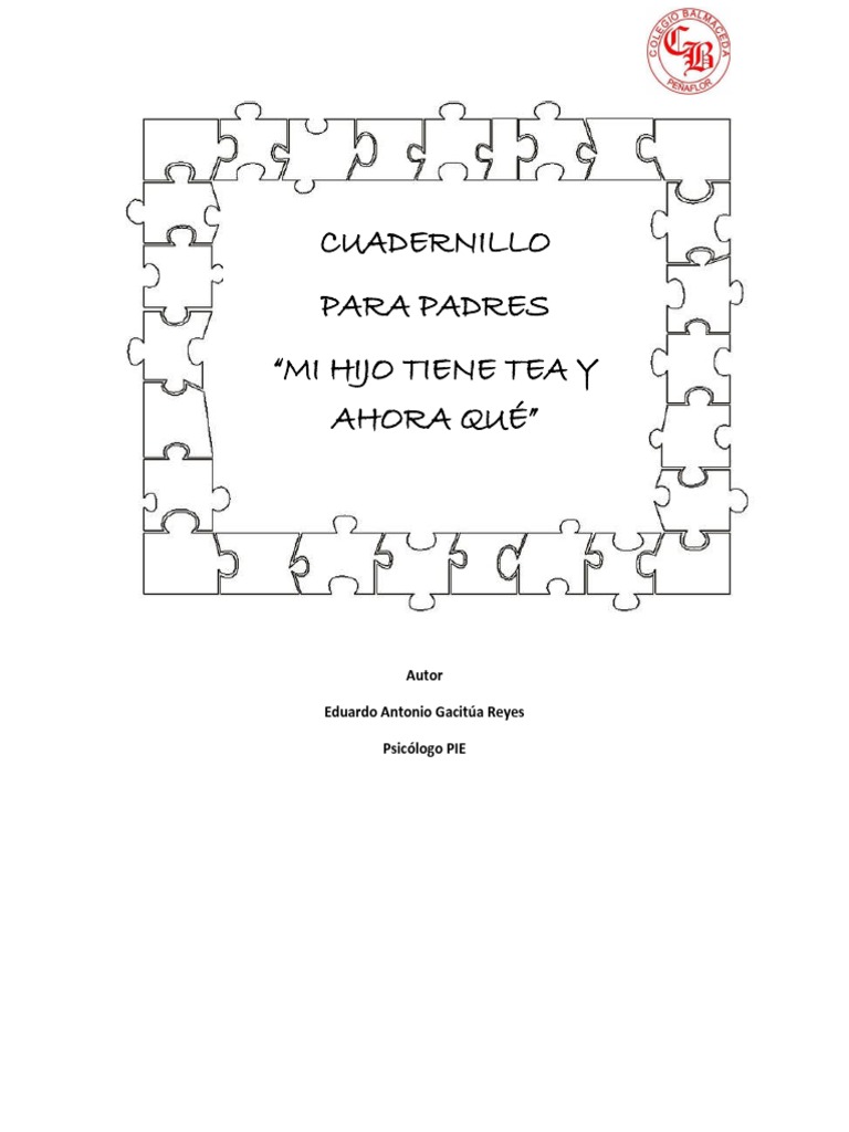 Cuadernillo Tea para Padres | PDF | Espectro autista | Discapacidad ...