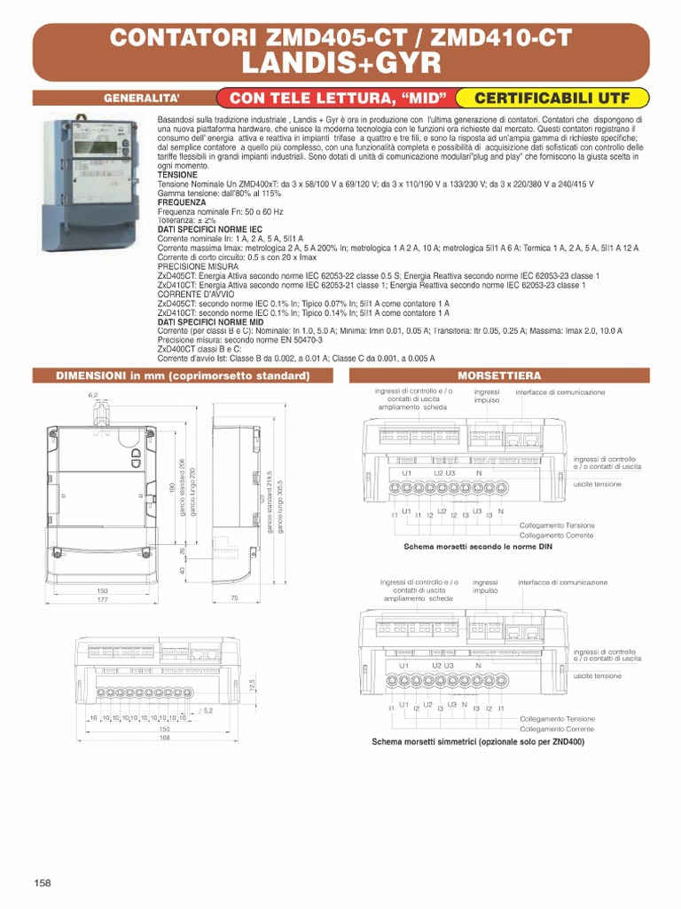 Caratteristiche Tecniche Contatore Landis ZMD405-410CT | PDF