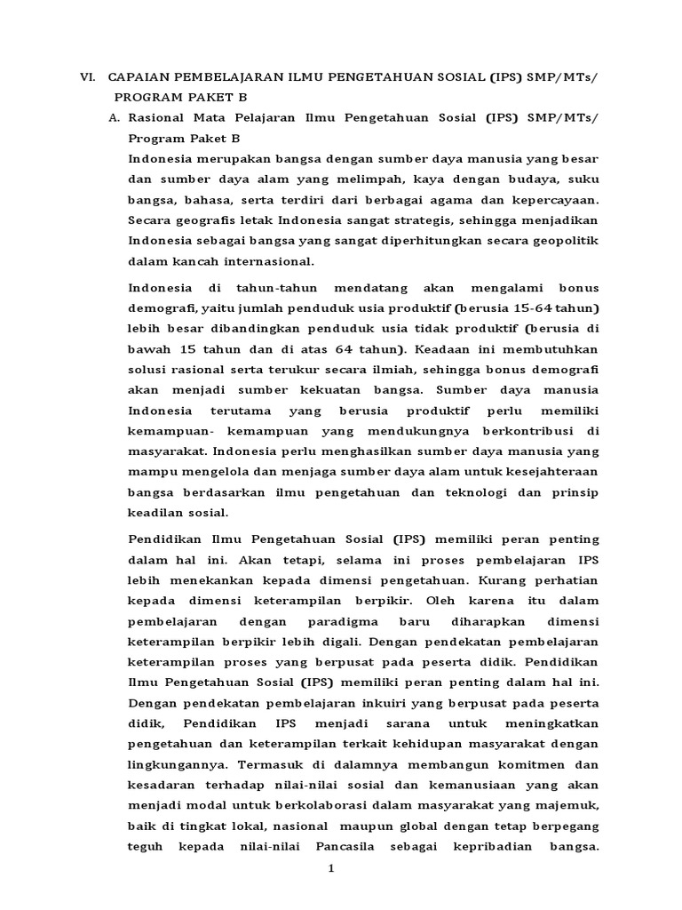 CP Ips Fase D Revisi 22 | PDF | Ilmu Sosial