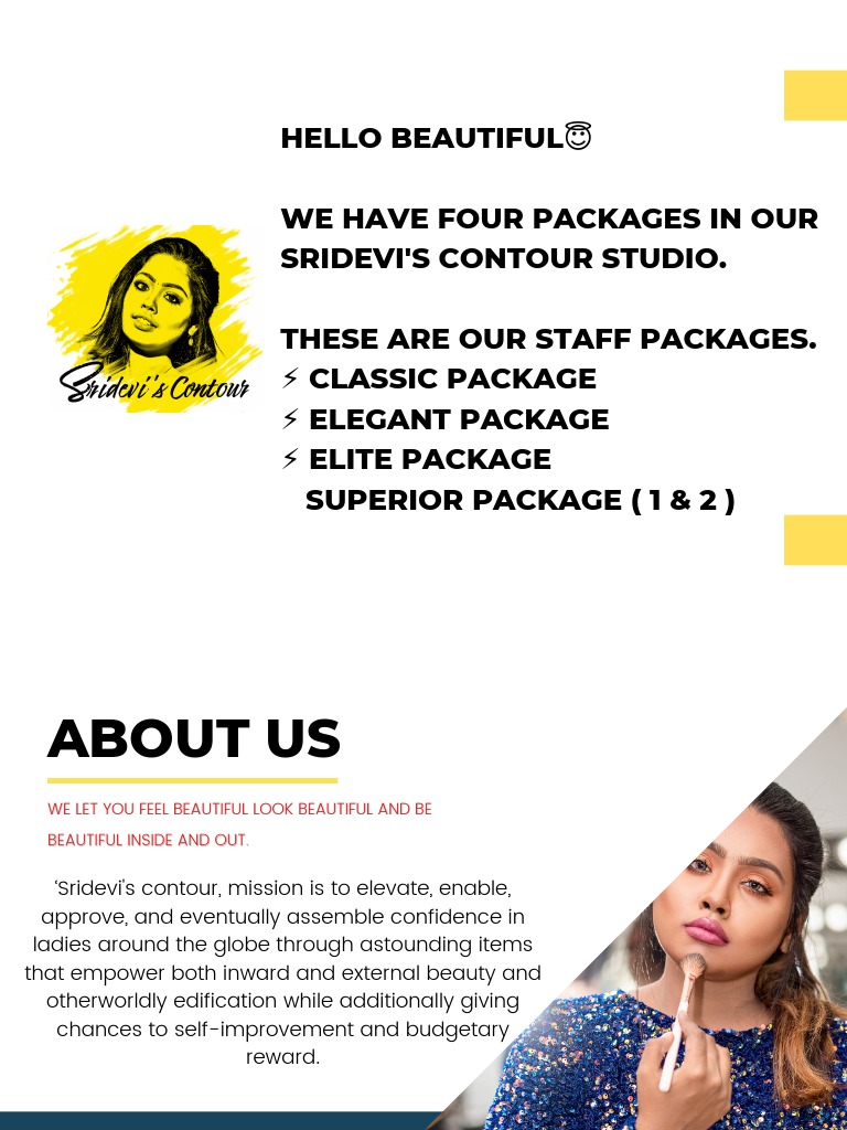 Sridevi's Contour Studio Makeup Packages and Services | PDF