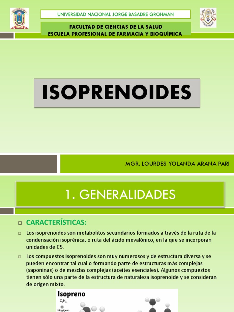 Isoprenoides: Clasificación y Funciones | PDF | Drogas | Fisiología de ...