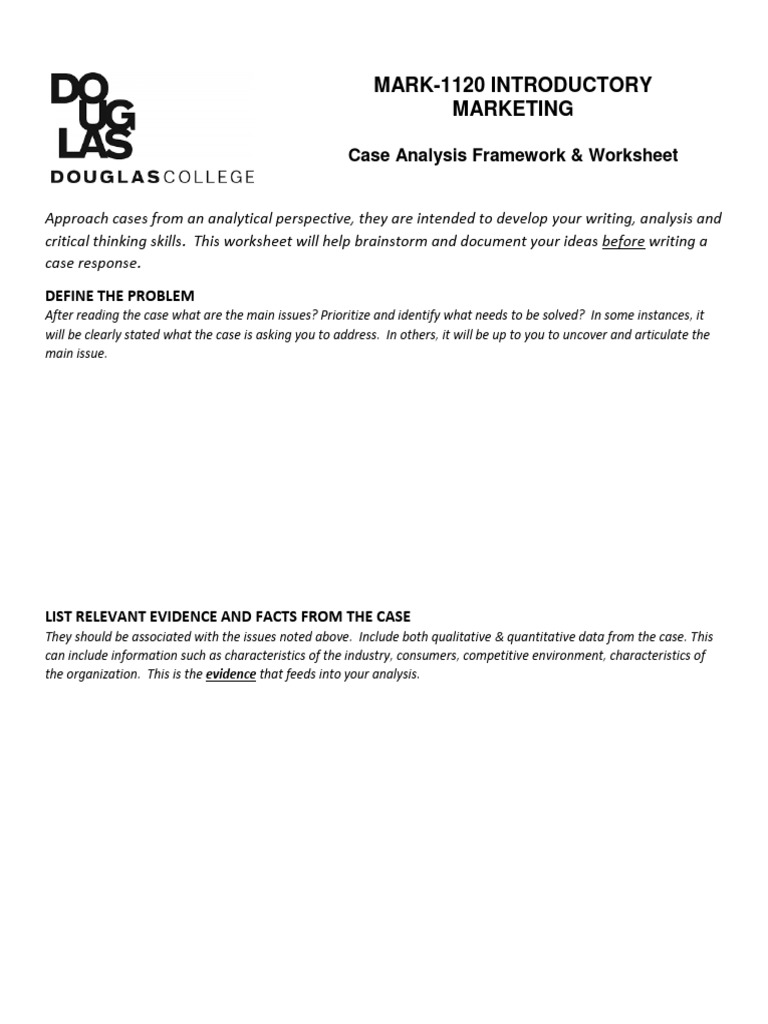 Marketing Case Analysis Framework | PDF | Insight | Analysis