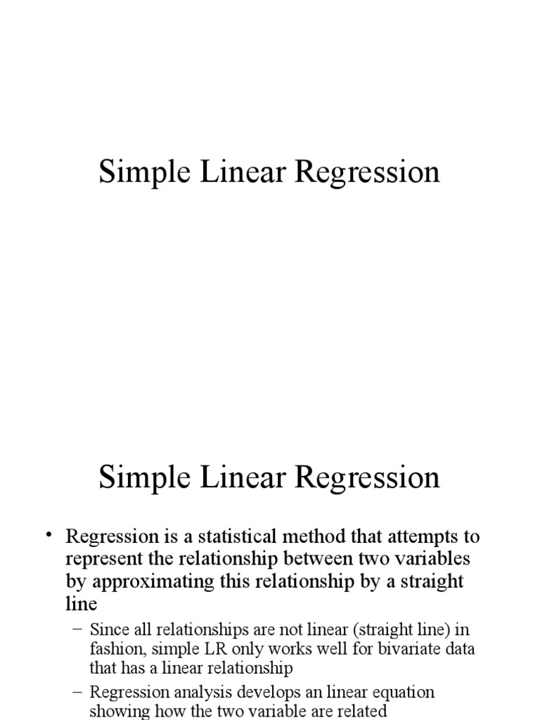 Simple Lr Lecture Pdf Errors And Residuals Regression Analysis